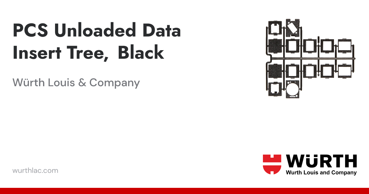 PCS Unloaded Data Insert Tree, Black | Würth Louis & Company