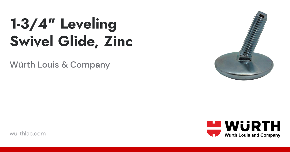 1-3/4" Leveling Swivel Glide, Zinc | Würth Louis & Company