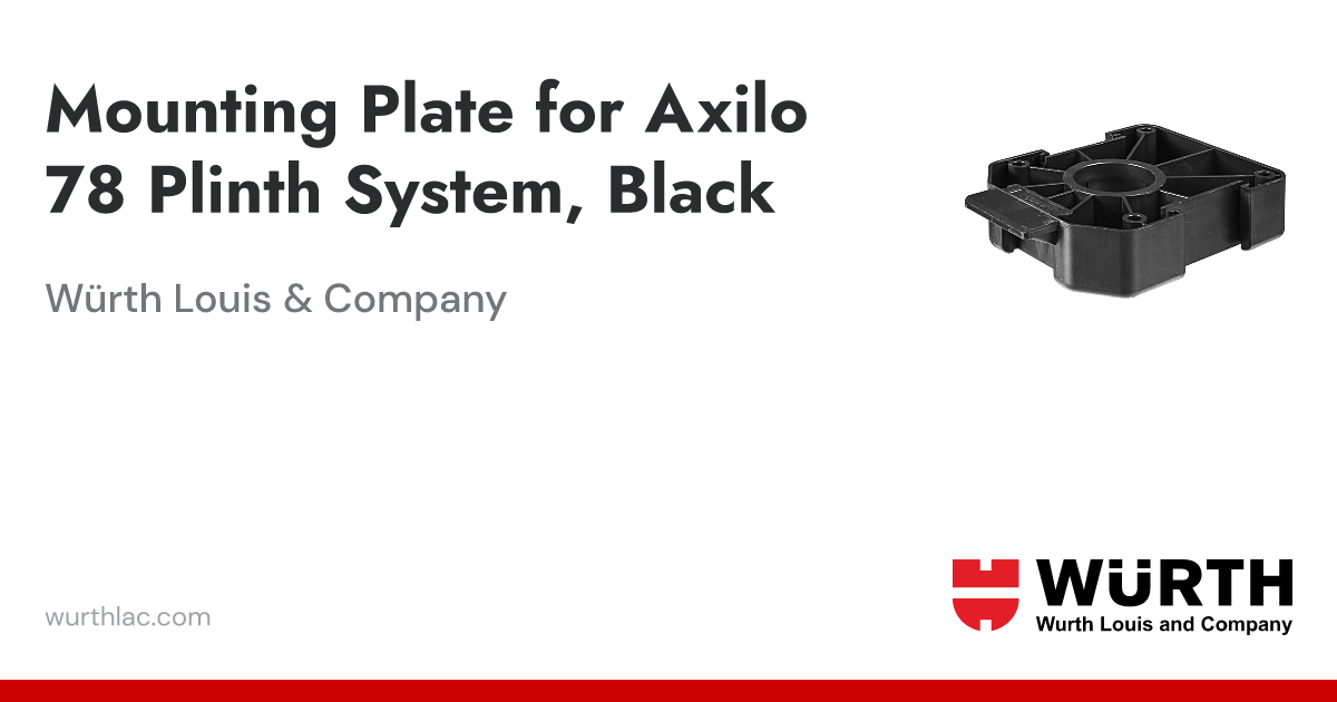 Mounting Plate for Axilo 78 Plinth System, Black | Würth Louis & Company