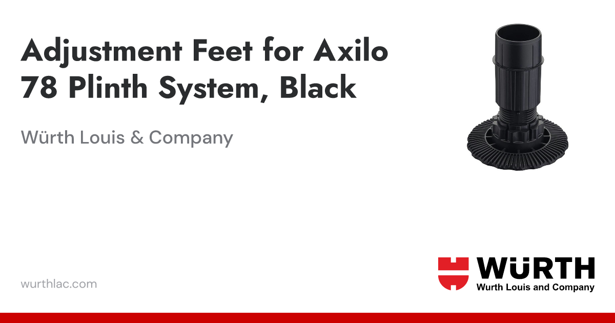 Adjustment Feet for Axilo 78 Plinth System, Black | Würth Louis & Company
