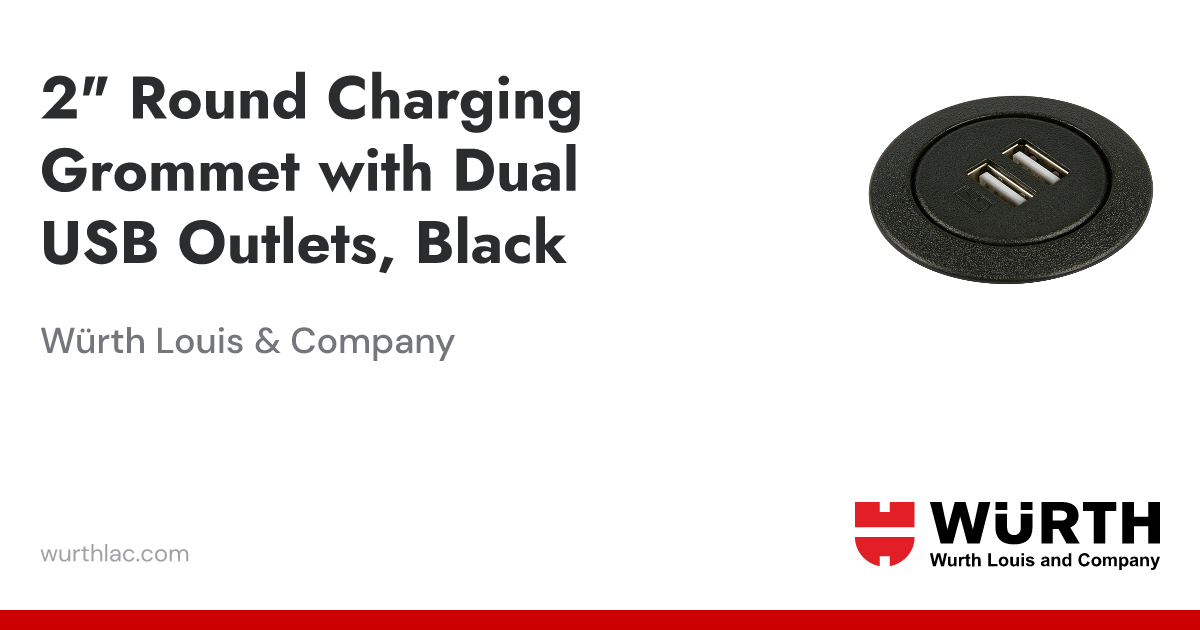 2" Round Charging Grommet with Dual USB Outlets, Black | Würth Louis ...