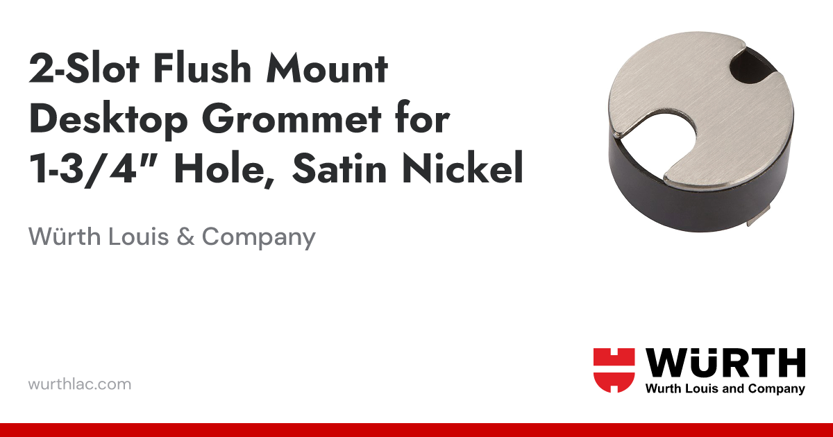 2-Slot Flush Mount Desktop Grommet for 1-3/4" Hole, Satin Nickel ...