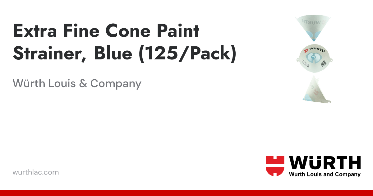 Extra Fine Cone Paint Strainer, Blue (125/Pack) | Würth Louis & Company
