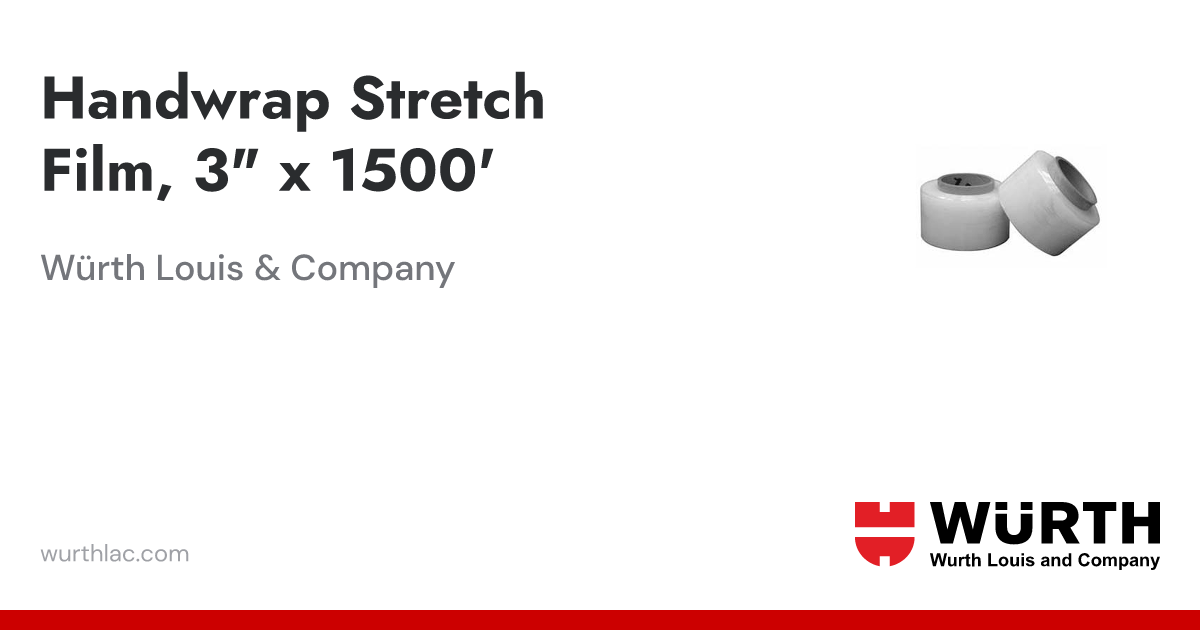 Handwrap Stretch Film, 3" x 1500' | Würth Louis & Company