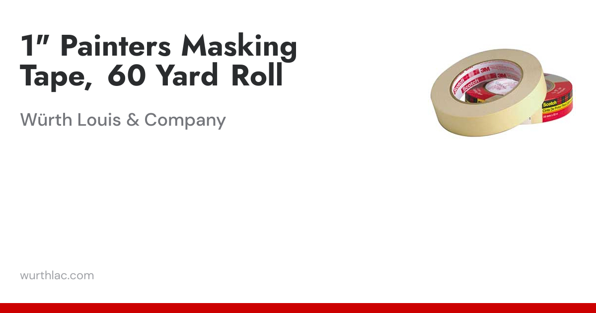 1" Painters Masking Tape, 60 Yard Roll | Würth Louis & Company