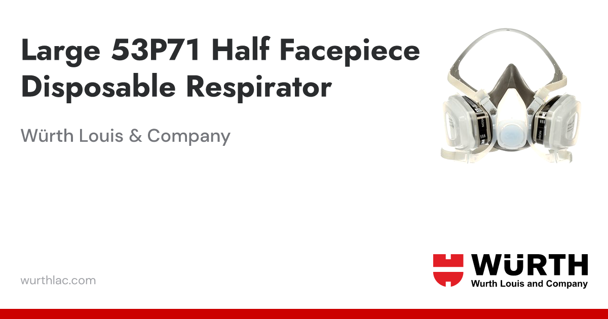 Large 53P71 Half Facepiece Disposable Respirator | Würth Louis & Company