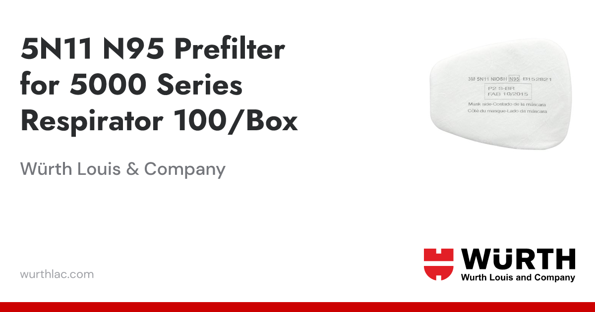 5N11 N95 Prefilter for 5000 Series Respirator 100/Box | Würth Louis ...