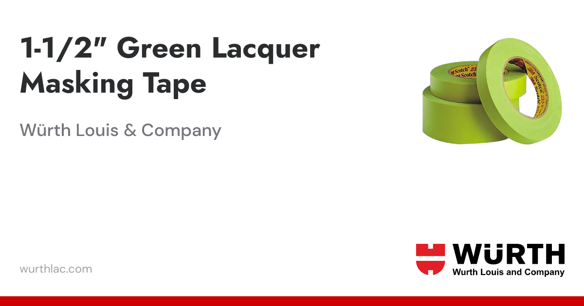 1-1/2" Green Lacquer Masking Tape | Würth Louis & Company