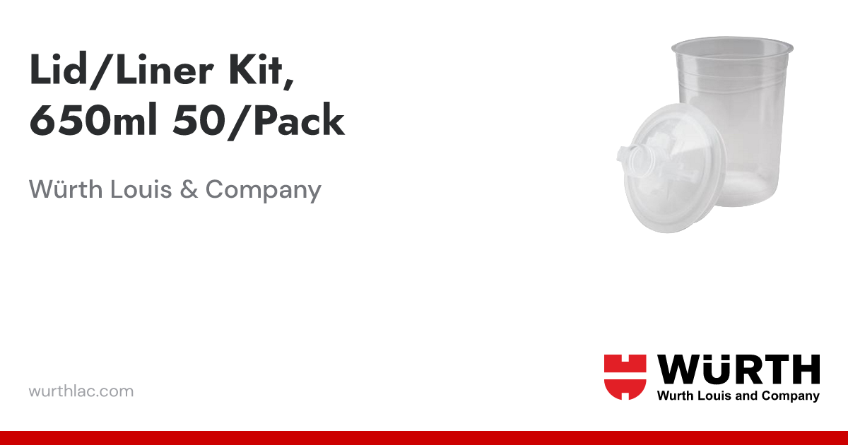 Lid/Liner Kit, 650ml 50/Pack | Würth Louis & Company
