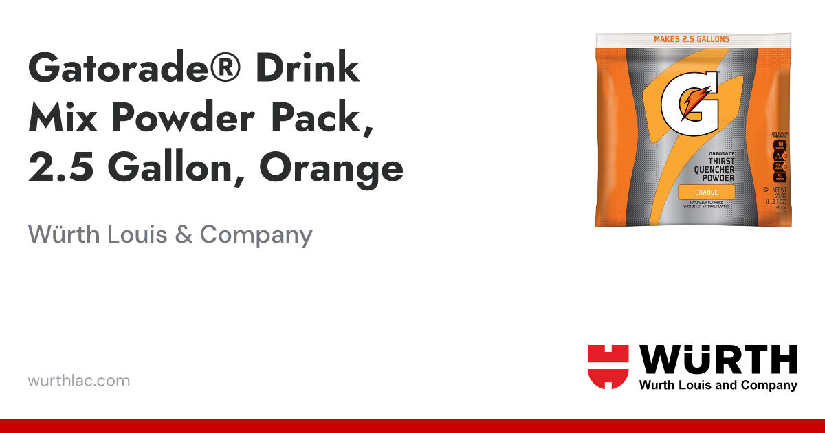 Gatorade® Drink Mix Powder Pack, 2.5 Gallon, Orange | Würth Louis & Company