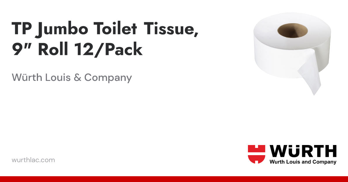 TP Jumbo Toilet Tissue, 9" Roll 12/Pack | Würth Louis & Company