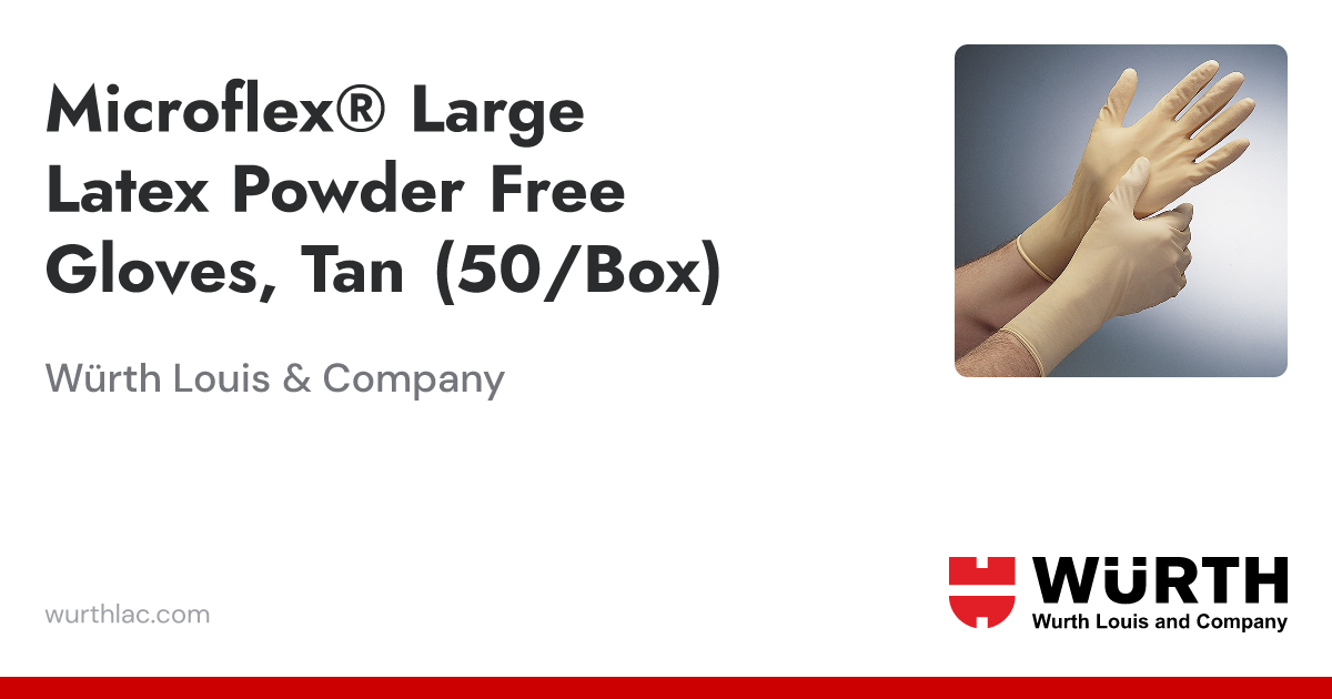 Microflex® Large Latex Powder Free Gloves, Tan (50/Box) | Würth Louis ...