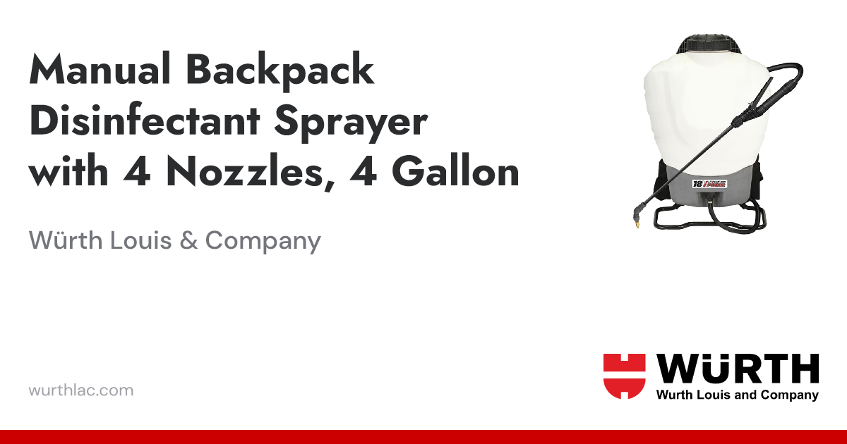Manual Backpack Disinfectant Sprayer with 4 Nozzles, 4 Gallon | Würth ...