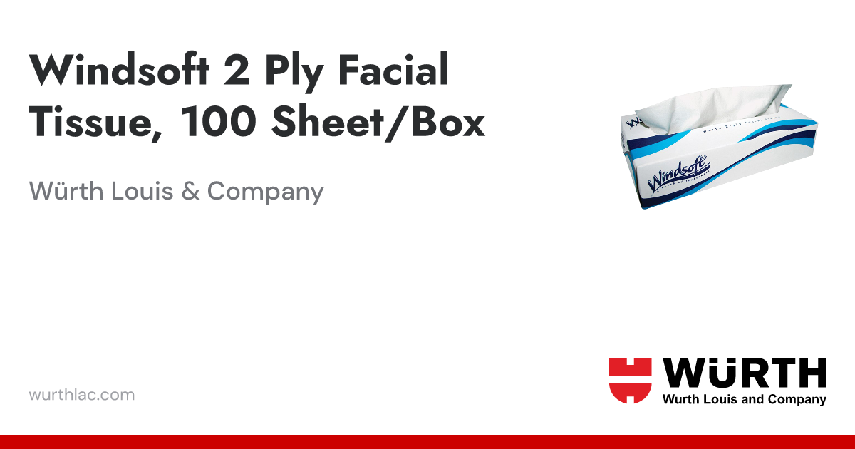 Windsoft 2 Ply Facial Tissue, 100 Sheet/Box | Würth Louis & Company
