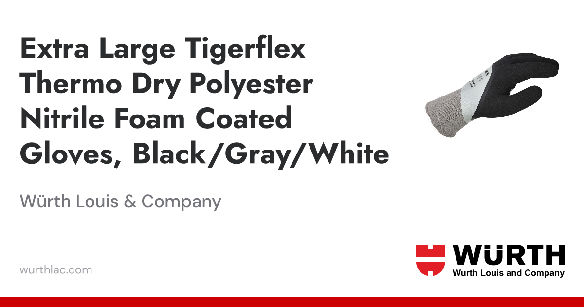 Extra Large Tigerflex Thermo Dry Polyester Nitrile Foam Coated Gloves ...