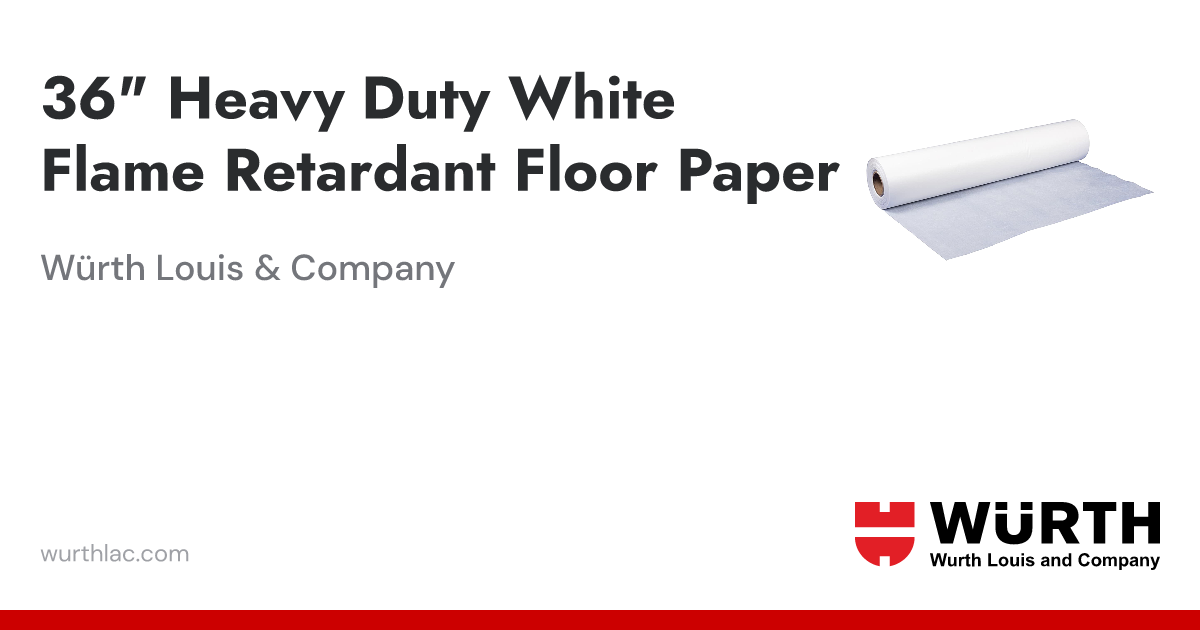 36" Heavy Duty White Flame Retardant Floor Paper | Würth Louis & Company