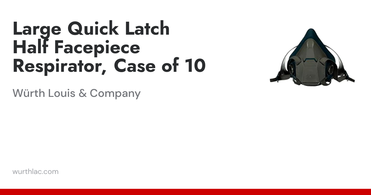 Large Quick Latch Half Facepiece Respirator, Case of 10 | Würth Louis ...