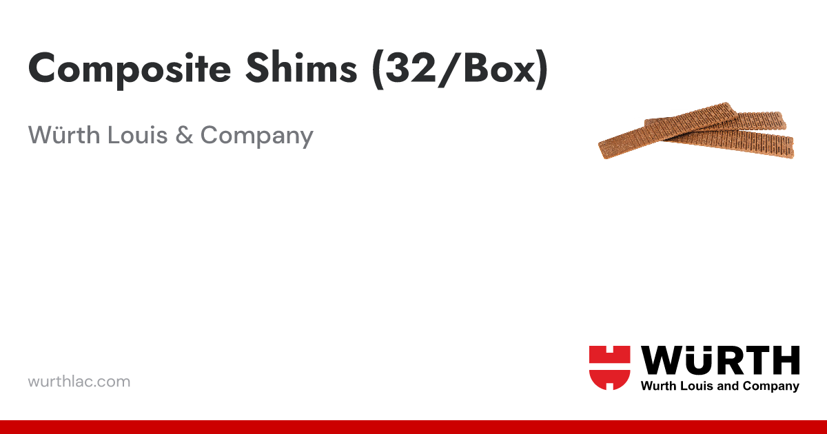 Composite Shims (32/Box) | Würth Louis & Company