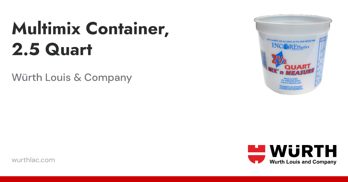 Multimix Container, 2.5 Quart | Würth Louis & Company