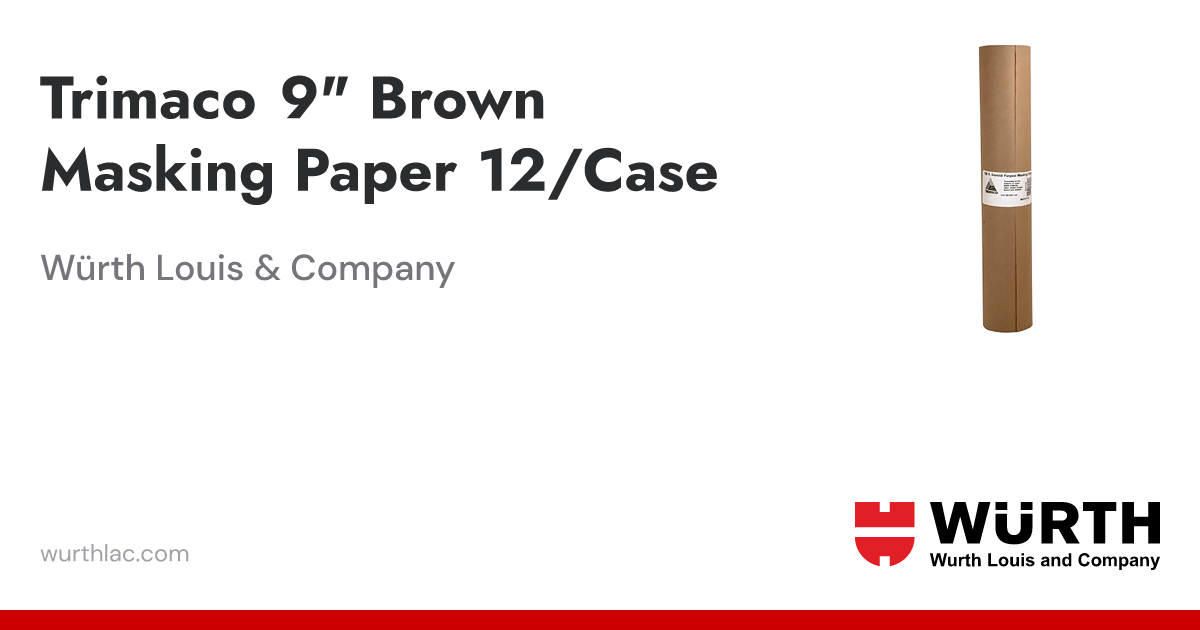 Trimaco 9" Brown Masking Paper 12/Case | Würth Louis & Company