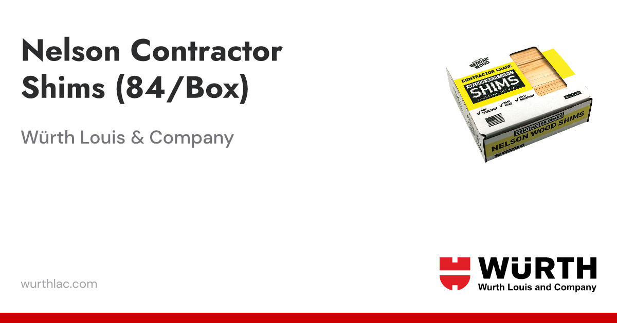Nelson Contractor Shims (84/Box) | Würth Louis & Company