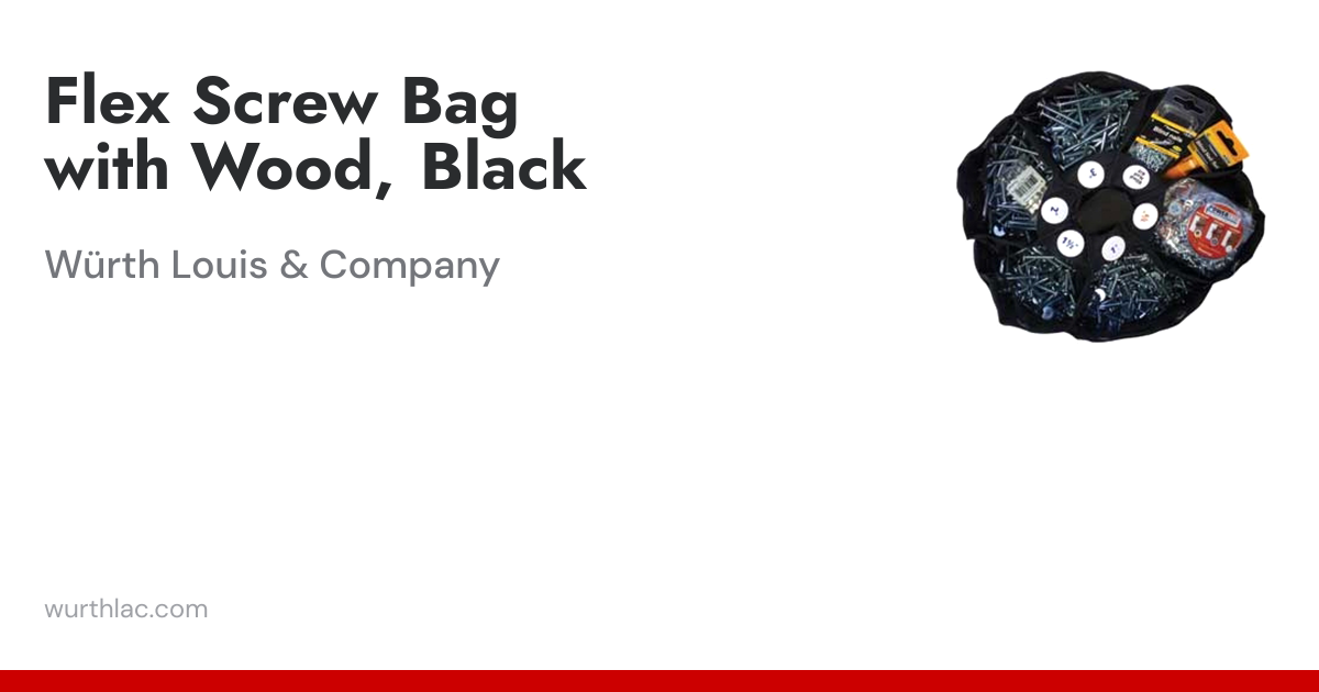 Flex Screw Bag with Wood, Black | Würth Louis & Company