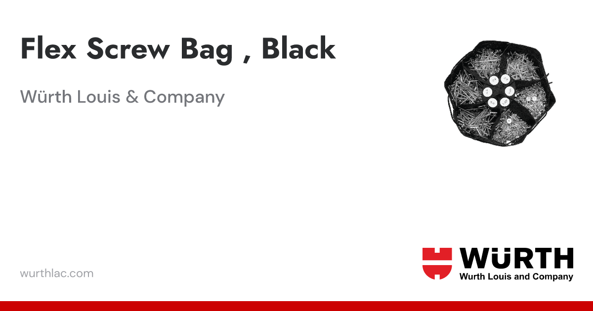Flex Screw Bag , Black | Würth Louis & Company