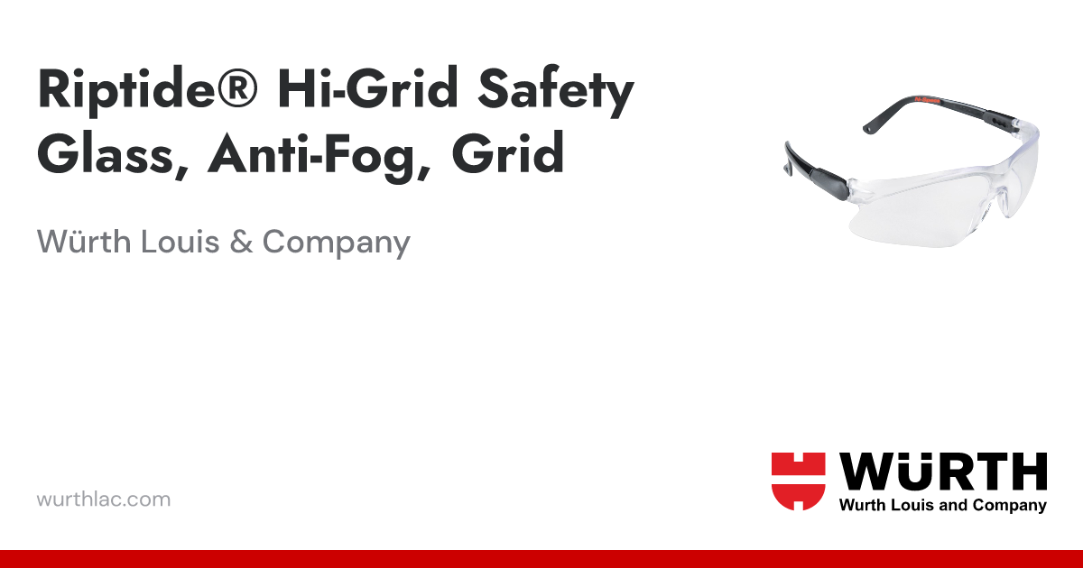 Riptide® Hi-Grid Safety Glass, Anti-Fog, Grid | Würth Louis & Company