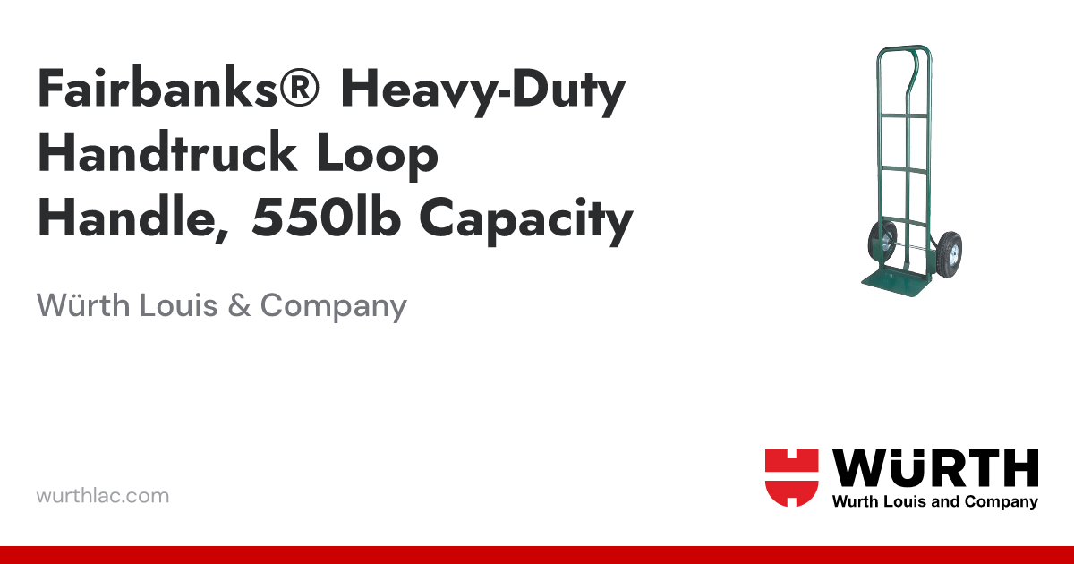 Fairbanks® Heavy-Duty Handtruck Loop Handle, 550lb Capacity | Wurth ...