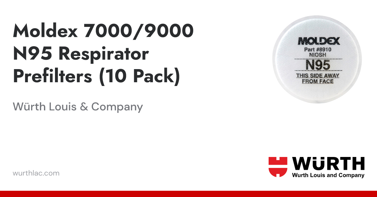 Moldex 7000/9000 N95 Respirator Prefilters (10 Pack) | Würth Louis ...