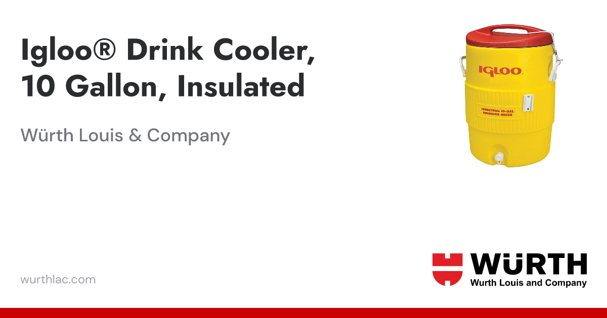 Igloo® Drink Cooler, 10 Gallon, Insulated | Würth Louis & Company
