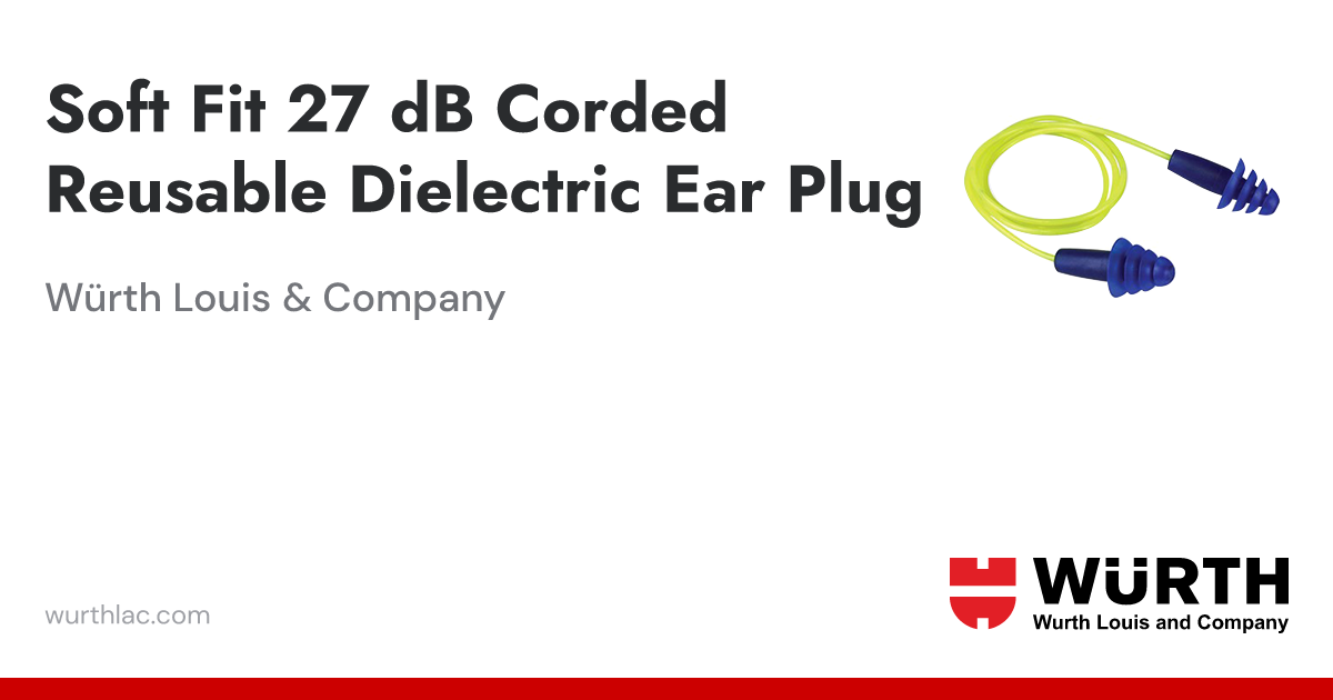 Soft Fit 27 dB Corded Reusable Dielectric Ear Plug | Würth Louis & Company
