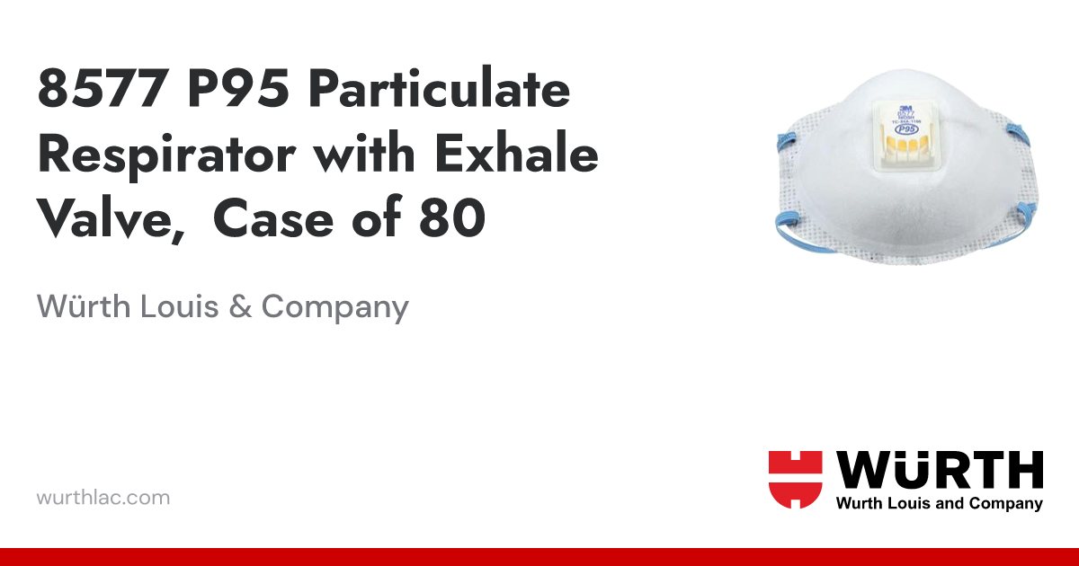 8577 P95 Particulate Respirator with Exhale Valve, Case of 80 | Würth ...