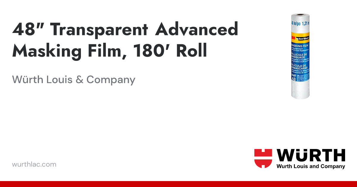 48" Transparent Advanced Masking Film, 180' Roll | Würth Louis & Company