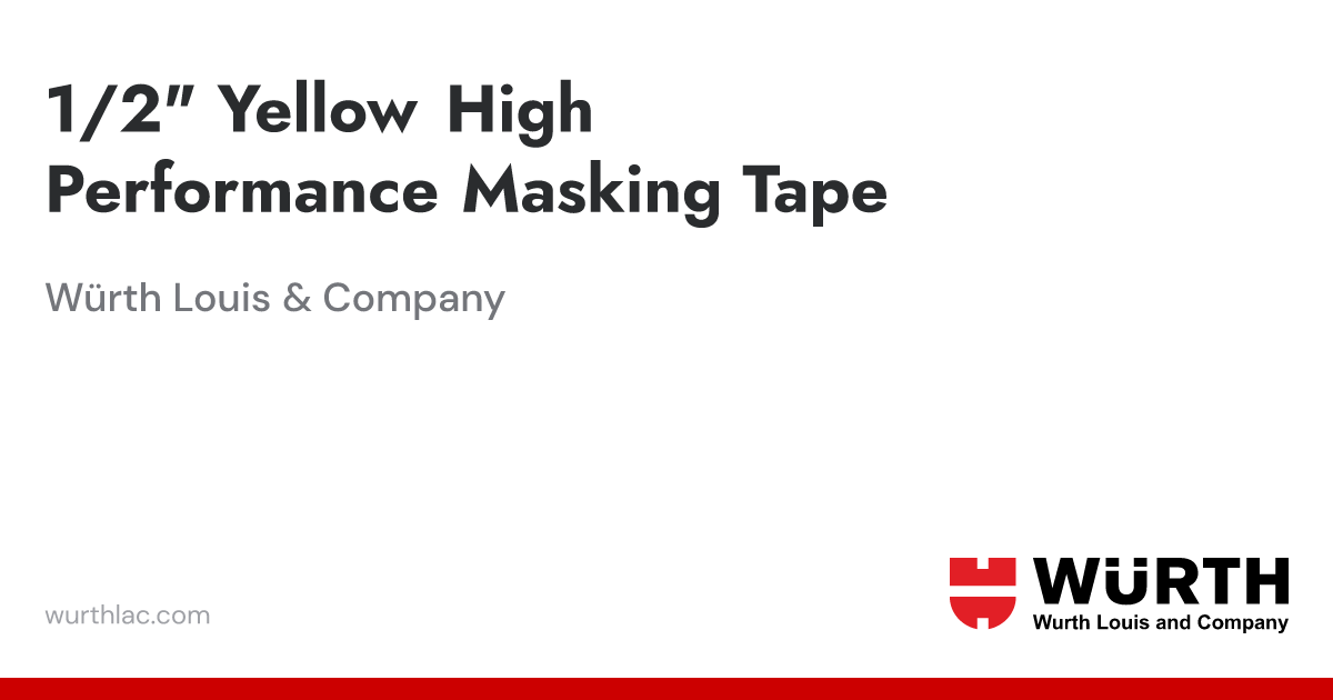 1/2" Yellow High Performance Masking Tape | Würth Louis & Company