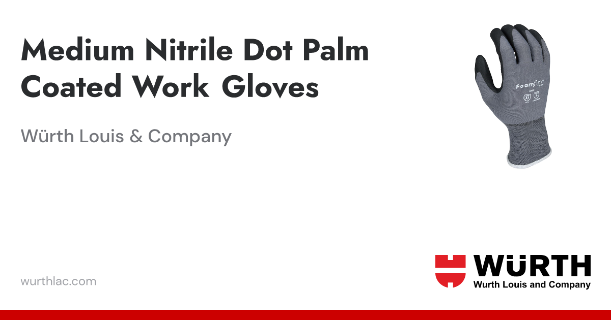 Medium Nitrile Dot Palm Coated Work Gloves | Würth Louis & Company