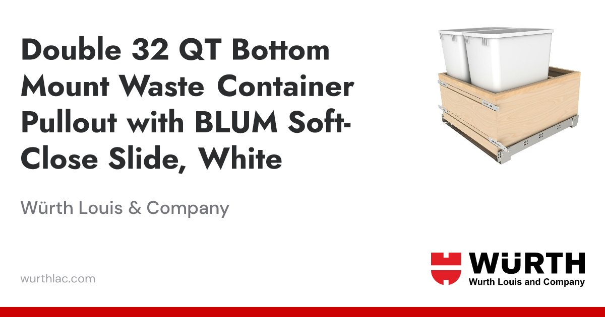 Double 32 QT Bottom Mount Waste Container Pullout with BLUM Soft-Close ...