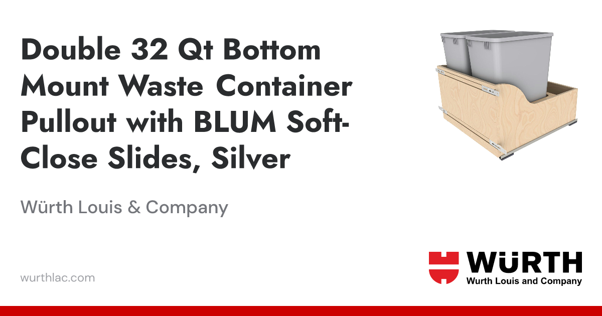 Double 32 Qt Bottom Mount Waste Container Pullout with BLUM Soft-Close ...