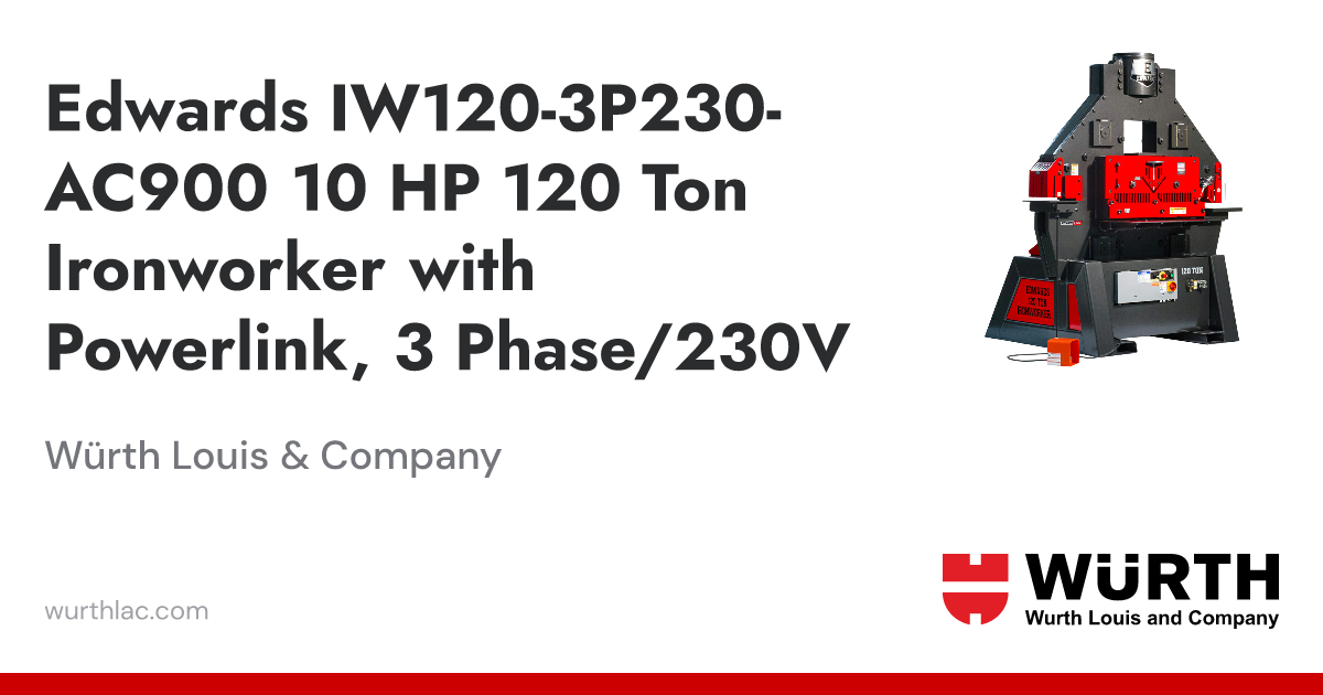 Edwards IW120-3P230-AC900 10 HP 120 Ton Ironworker with Powerlink, 3 ...