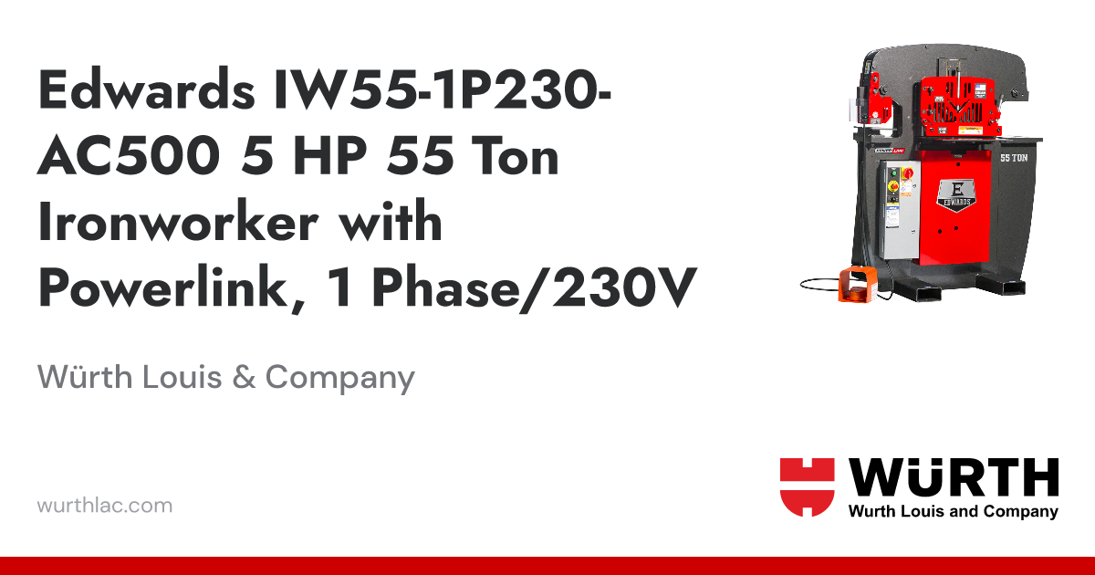Edwards IW55-1P230-AC500 5 HP 55 Ton Ironworker with Powerlink, 1 Phase ...