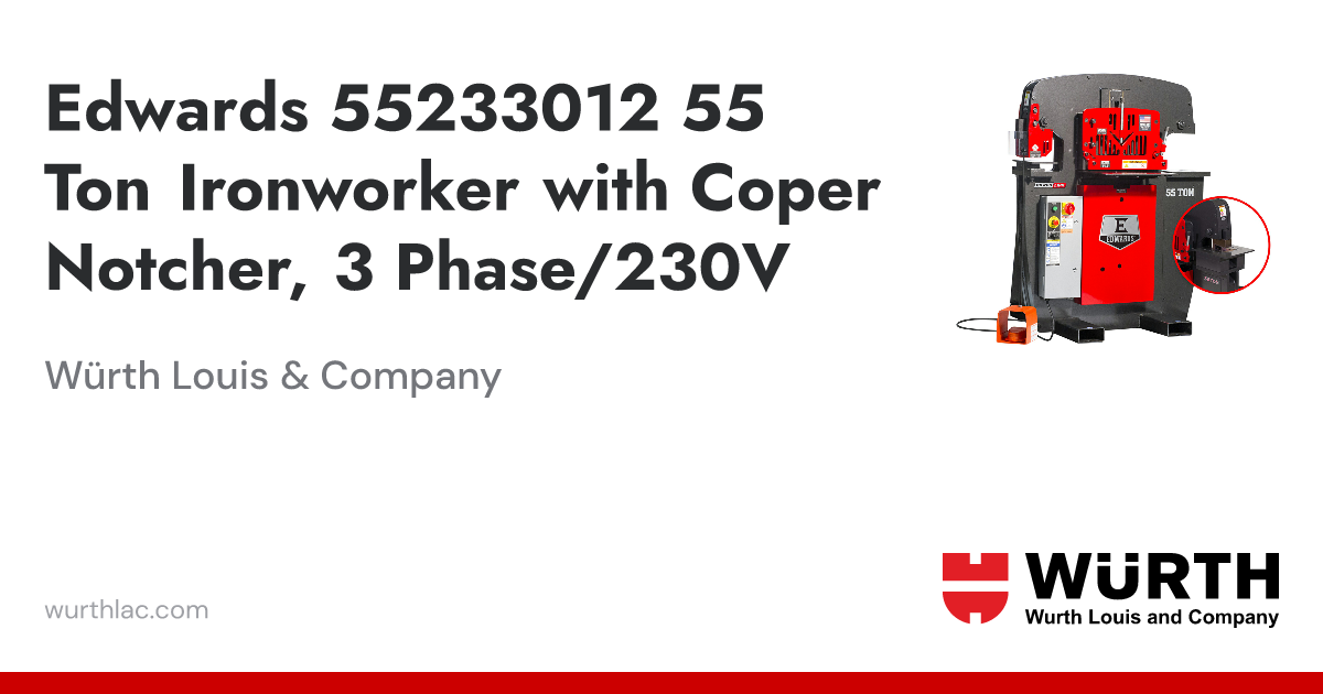 Edwards 55233012 55 Ton Ironworker with Coper Notcher, 3 Phase/230V ...