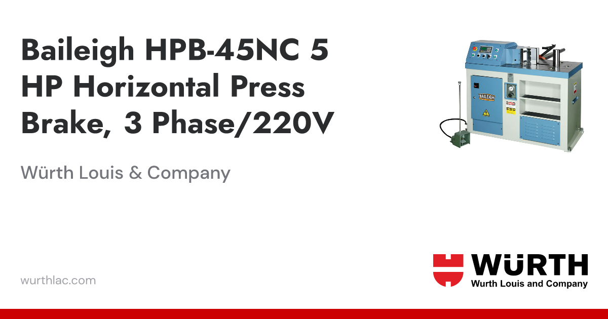 Baileigh HPB-45NC 5 HP Horizontal Press Brake, 3 Phase/220V | Würth ...