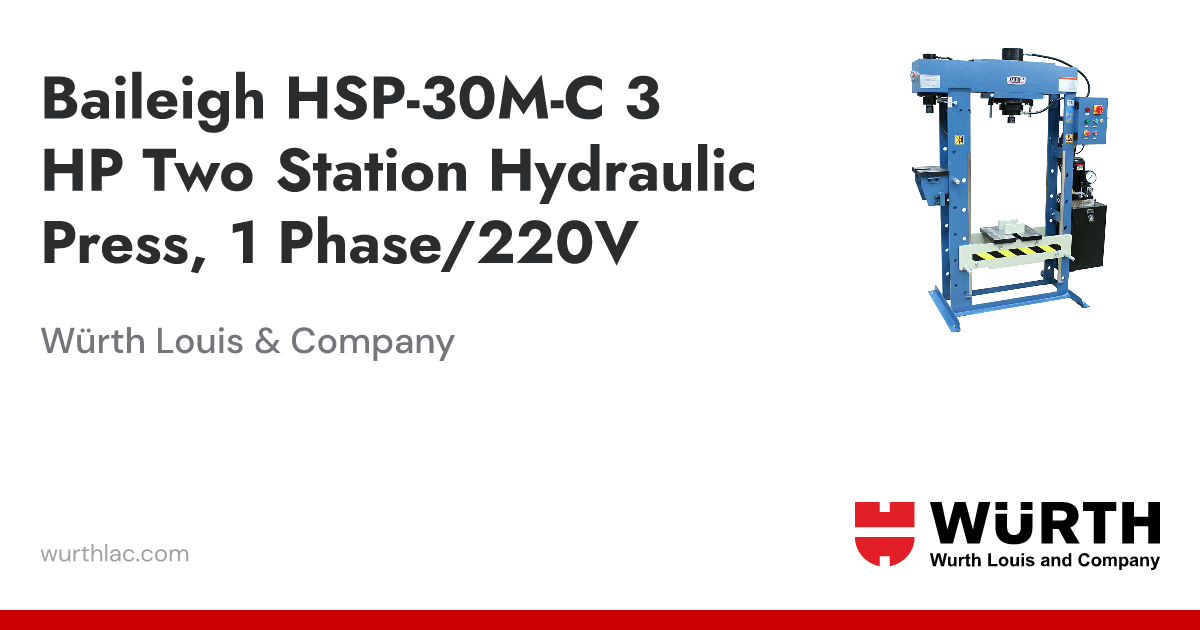 Baileigh HSP-30M-C 3 HP Two Station Hydraulic Press, 1 Phase/220V | Würth Louis & Company