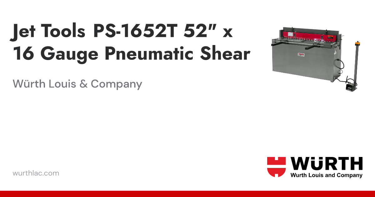 Jet Tools PS-1652T 52" x 16 Gauge Pneumatic Shear | Würth Louis & Company