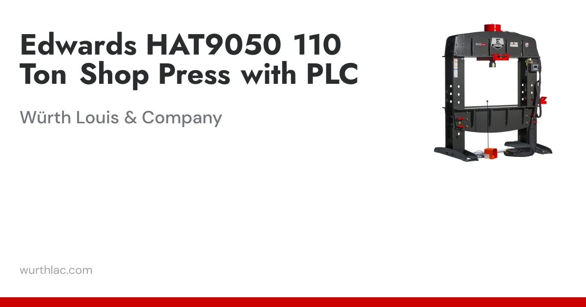 Edwards HAT9050 110 Ton Shop Press with PLC | Würth Louis & Company