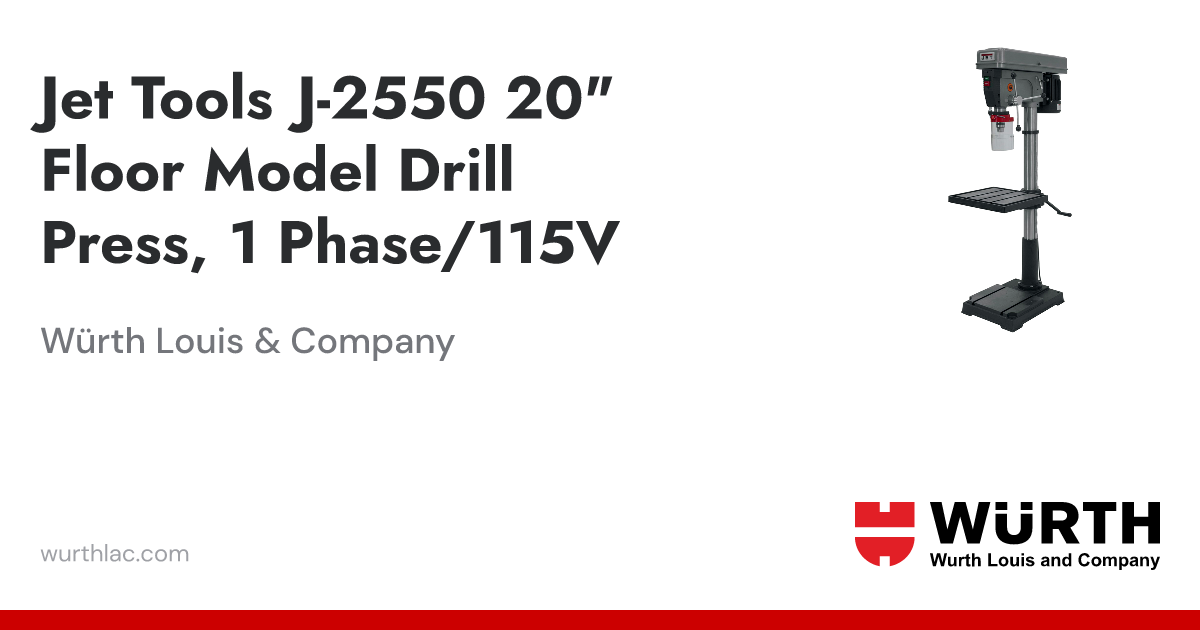 Jet Tools J-2550 20" Floor Model Drill Press, 1 Phase/115V | Würth ...
