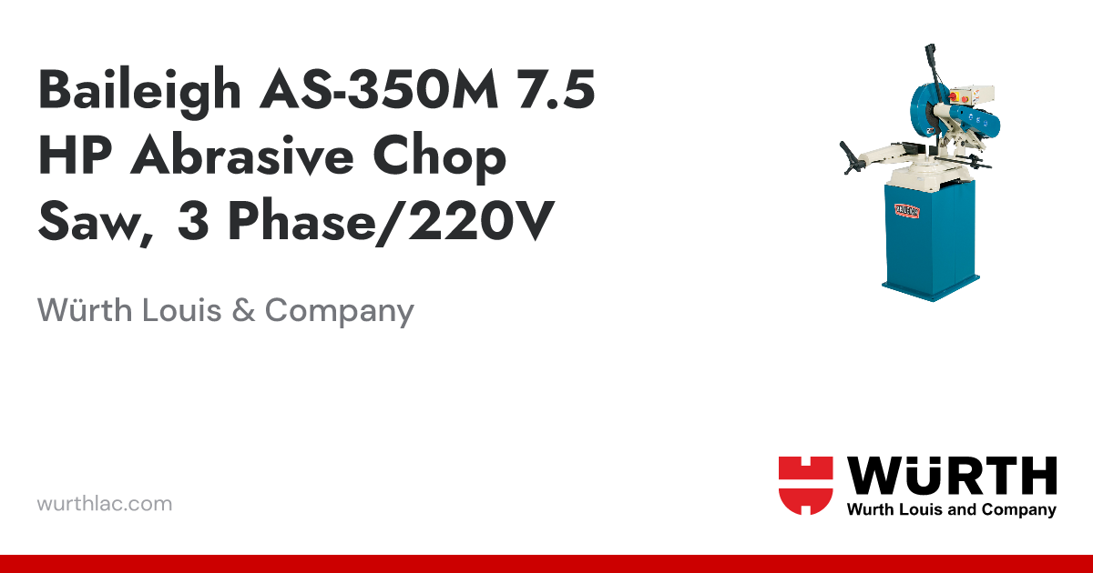 Baileigh AS-350M 7.5 HP Abrasive Chop Saw, 3 Phase/220V | Würth Louis & Company