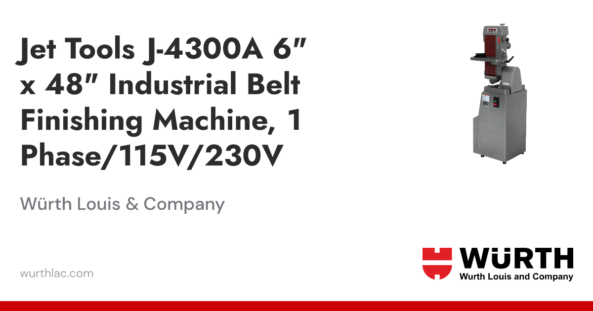Jet Tools J-4300A 6" x 48" Industrial Belt Finishing Machine, 1 Phase ...