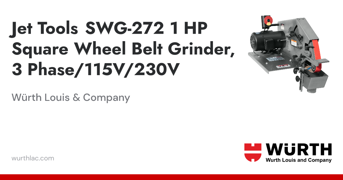 Jet Tools SWG-272 1 HP Square Wheel Belt Grinder, 3 Phase/115V/230V ...