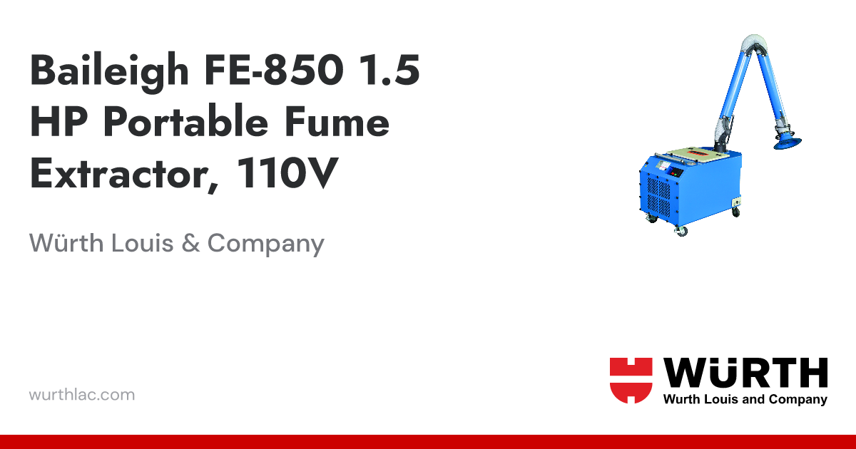 Baileigh FE-850 1.5 HP Portable Fume Extractor, 110V | Würth Louis ...
